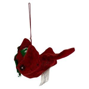 Unbranded | Holiday | Christmas Ornament Bird Red Felt W Scarf Round ...